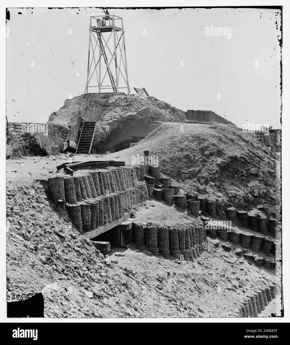 Charleston, South Carolina. Beacon on parapet of Fort Sumter, Civil War ...