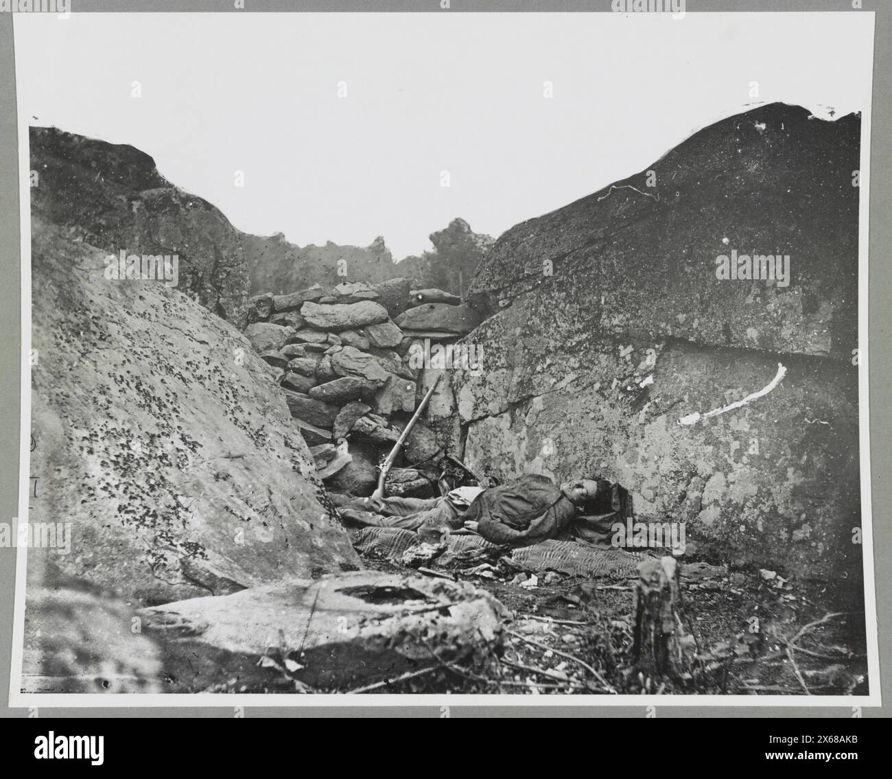 Rocks could not save him at the battle of Gettysburg, Pa. July 1863 ...