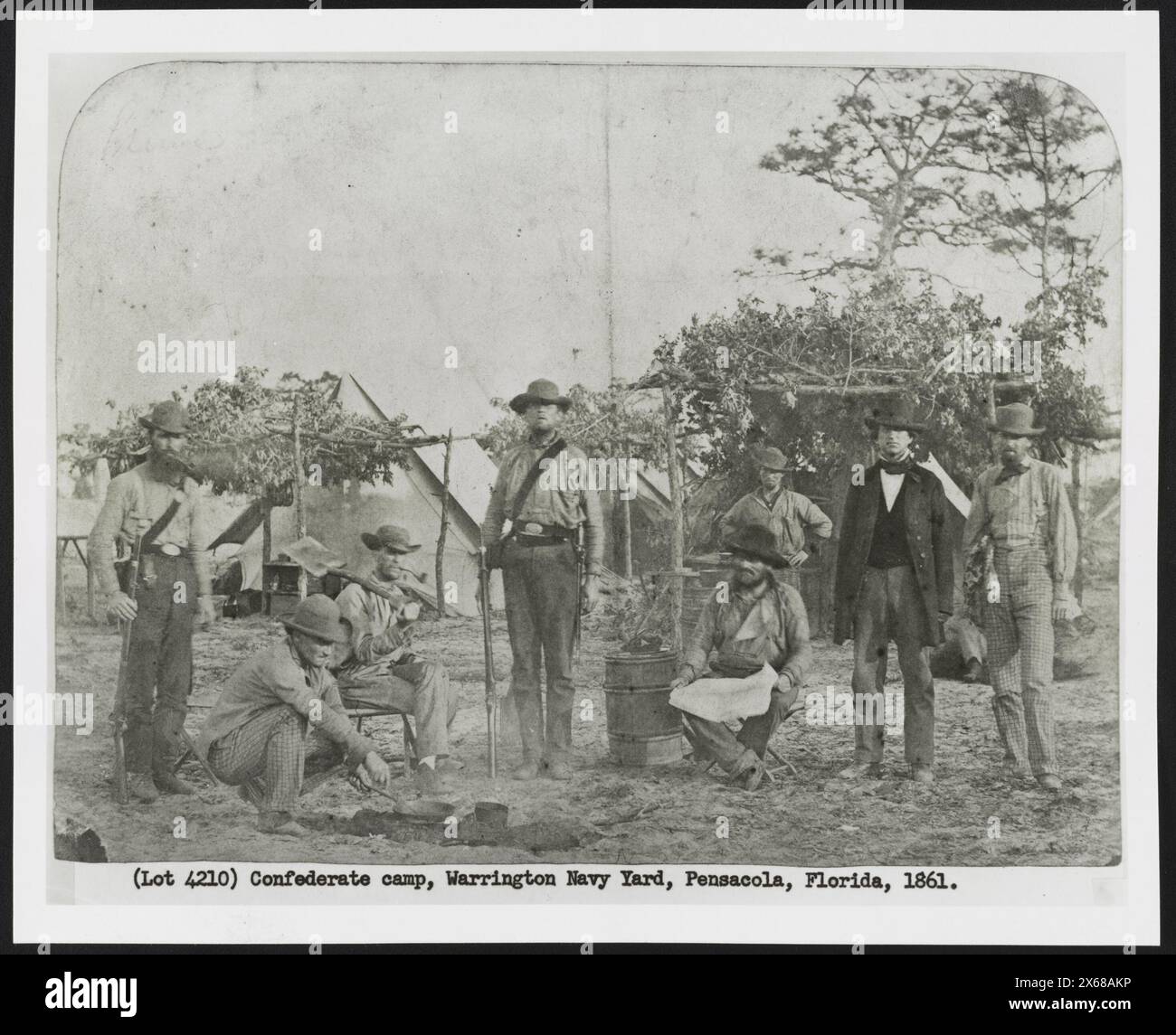 Confederate camp, Warrington Navy Yard, Pensacola, Florida, 1861, Civil ...