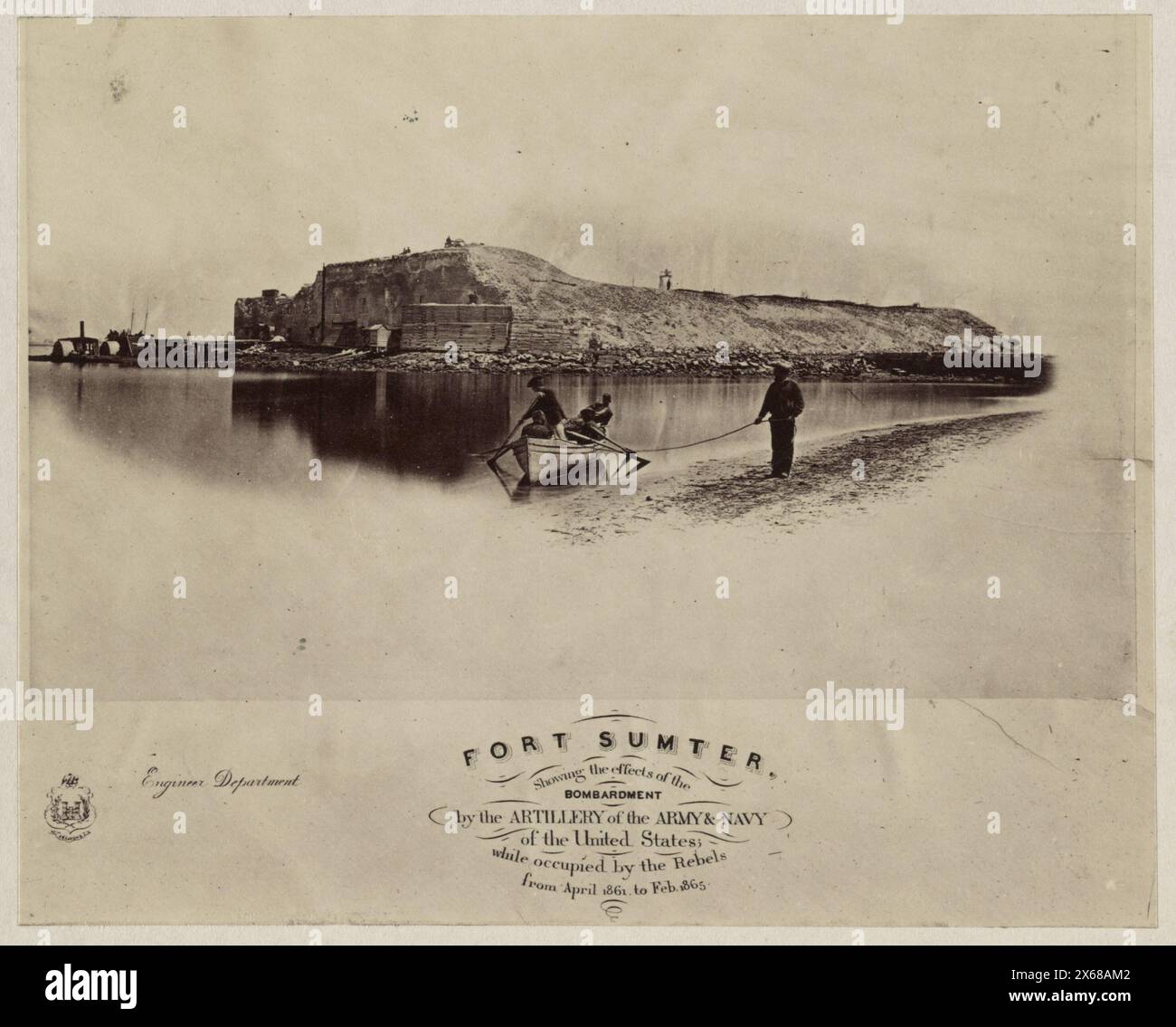 Fort Sumter, showing the effects of the bombardment by the artillery of ...