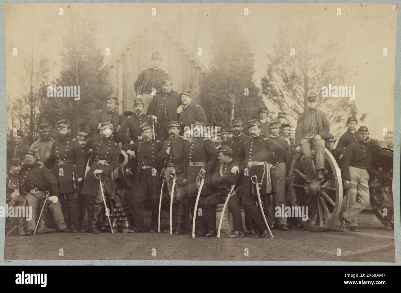 Officers of 1st Battalion New York Light Artillery, Fort Duncan, near ...