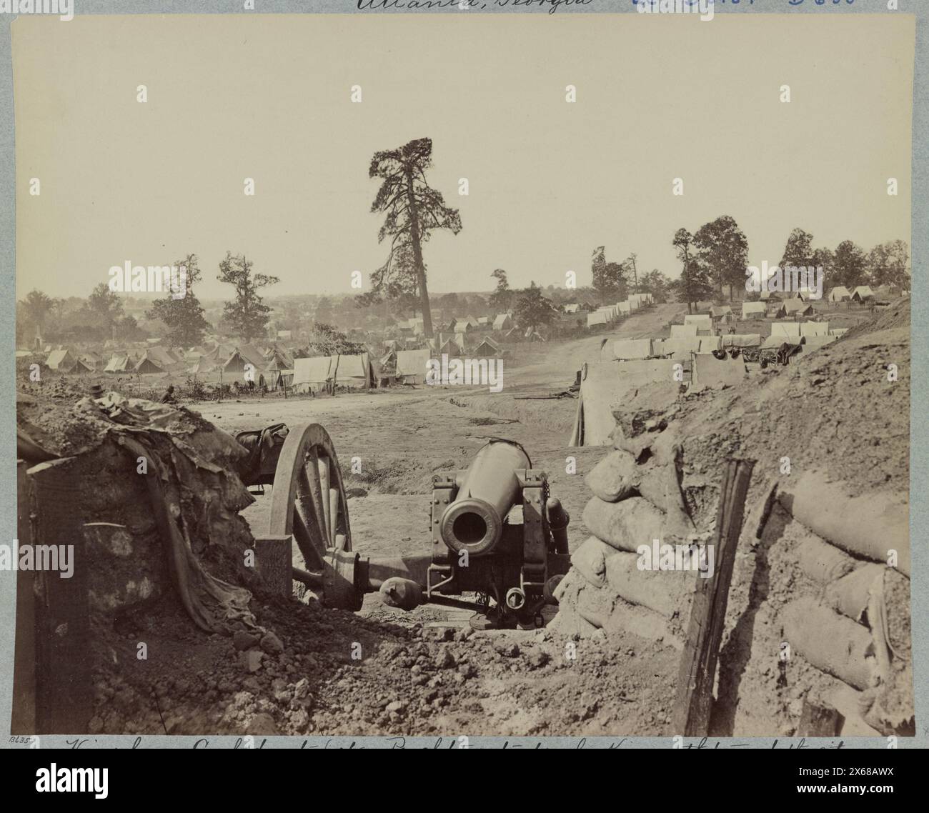 Views from Confederate fort on Peachtree street looking south, towards ...