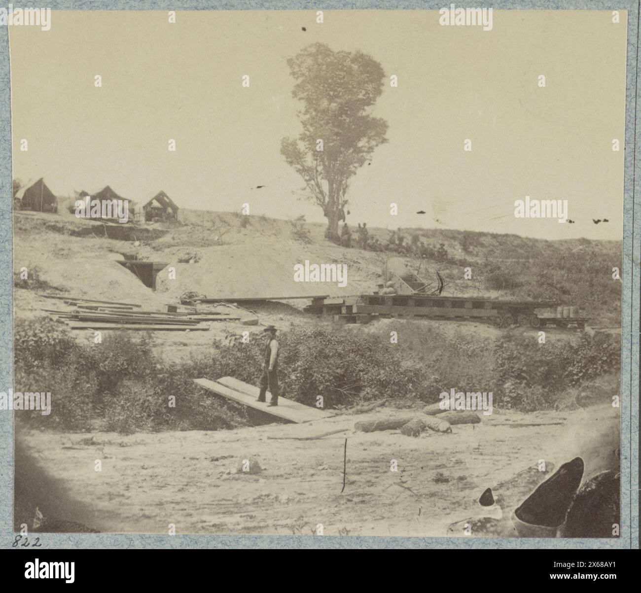 Rear view of the 13-inch Mortar "Dictator" in the works of Petersburg ...