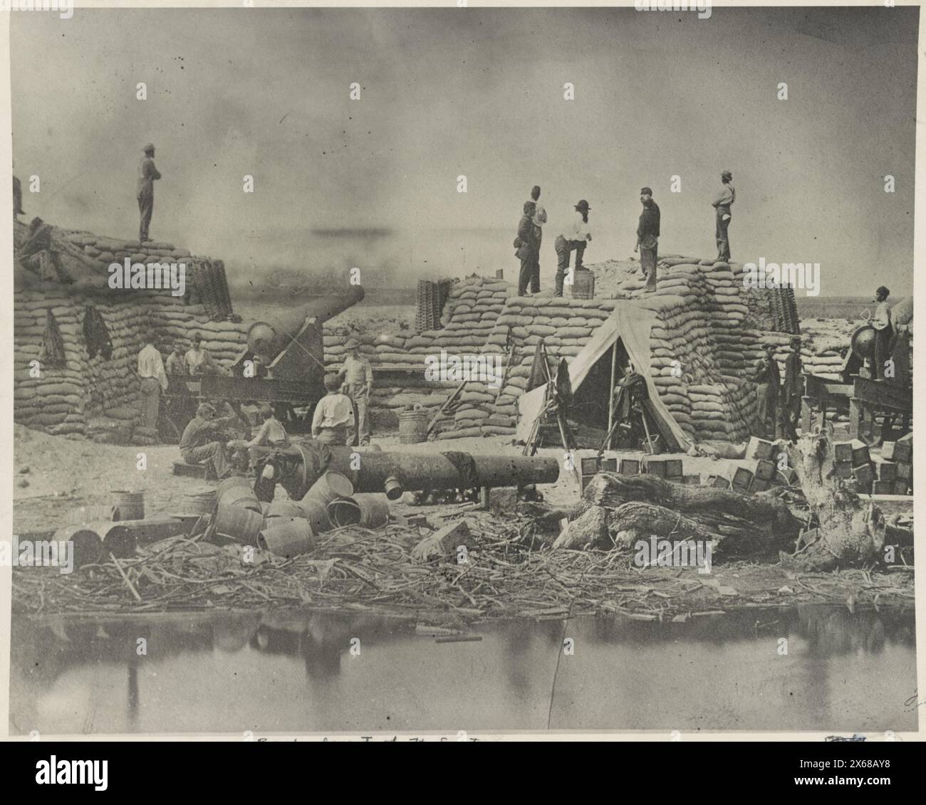 Bombardment of Ft. Sumter , Parrots in Battery Stevens, Civil War ...