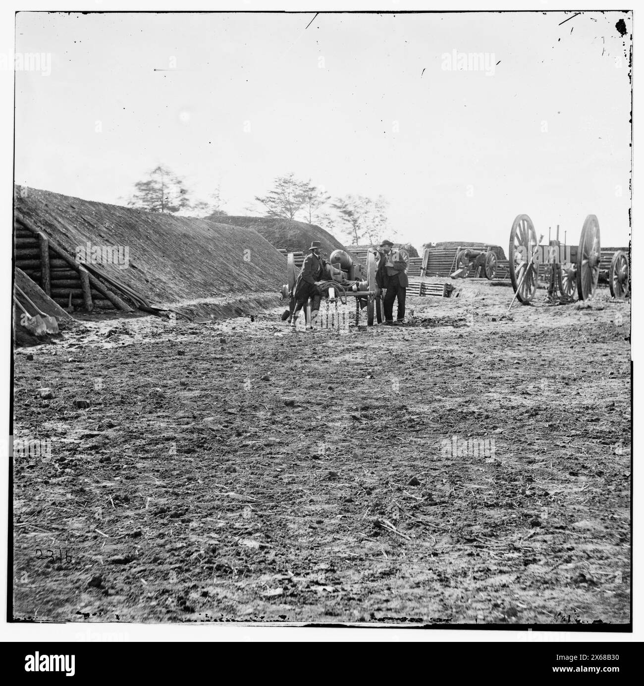 James River, Virginia. Interior view of Ft. Brady, Civil War ...