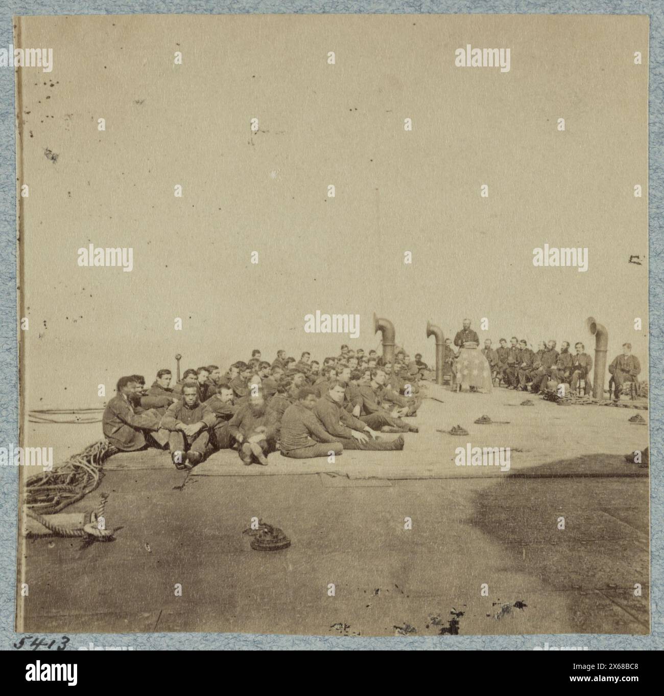 Religious service aboard the monitor Passaic, Port Royal, S.C., 1863 ...