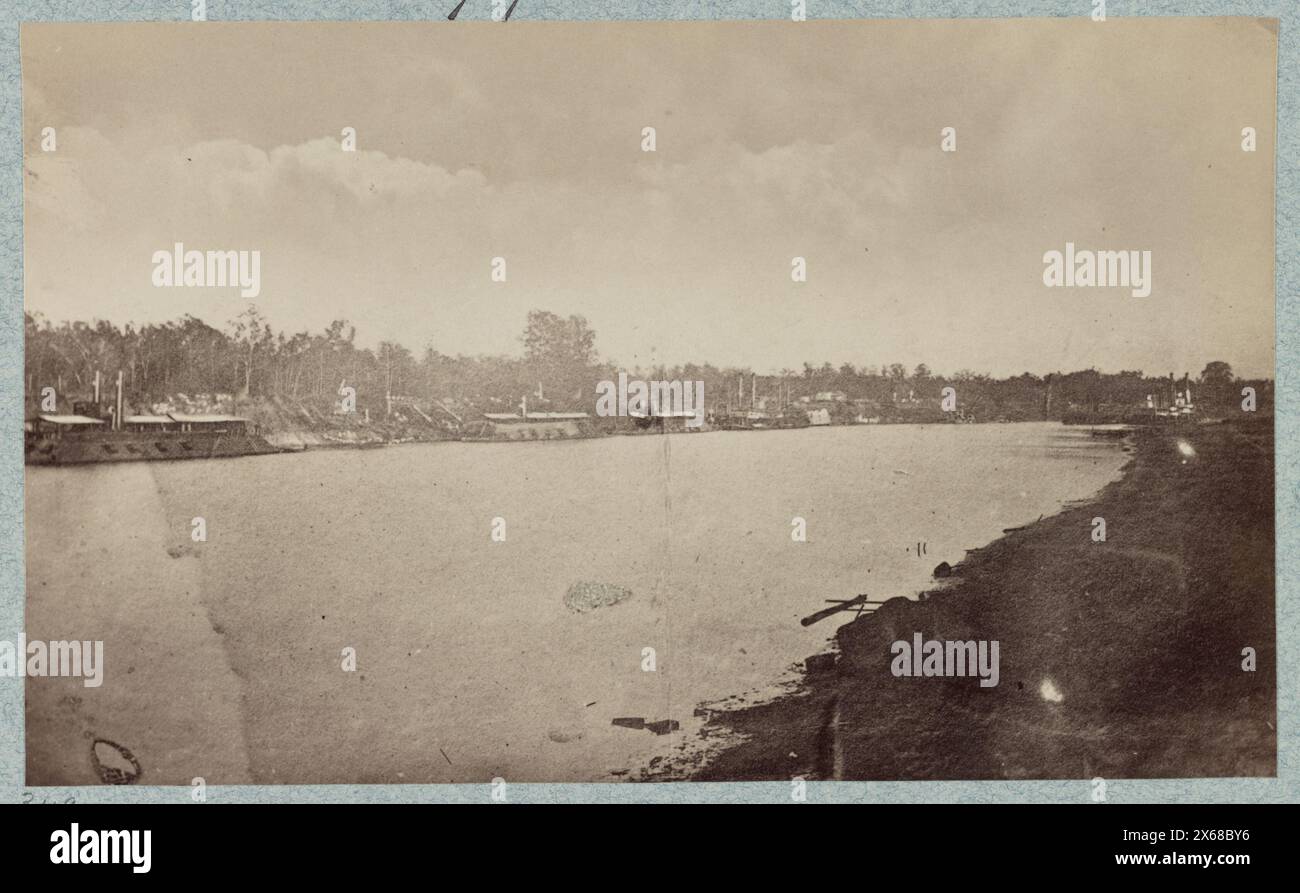 Fleet above the Falls in Red River - Mississippi River Fleet, Civil War Photographs 1861-1865 ...