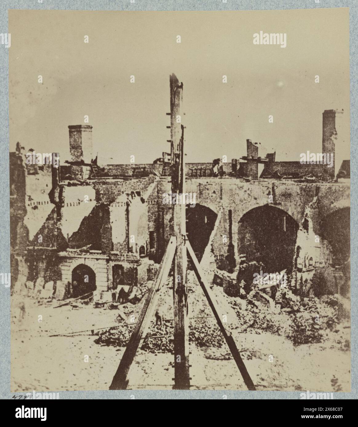 Interior of Fort Sumter in April 1861 after its surrender by U.S ...