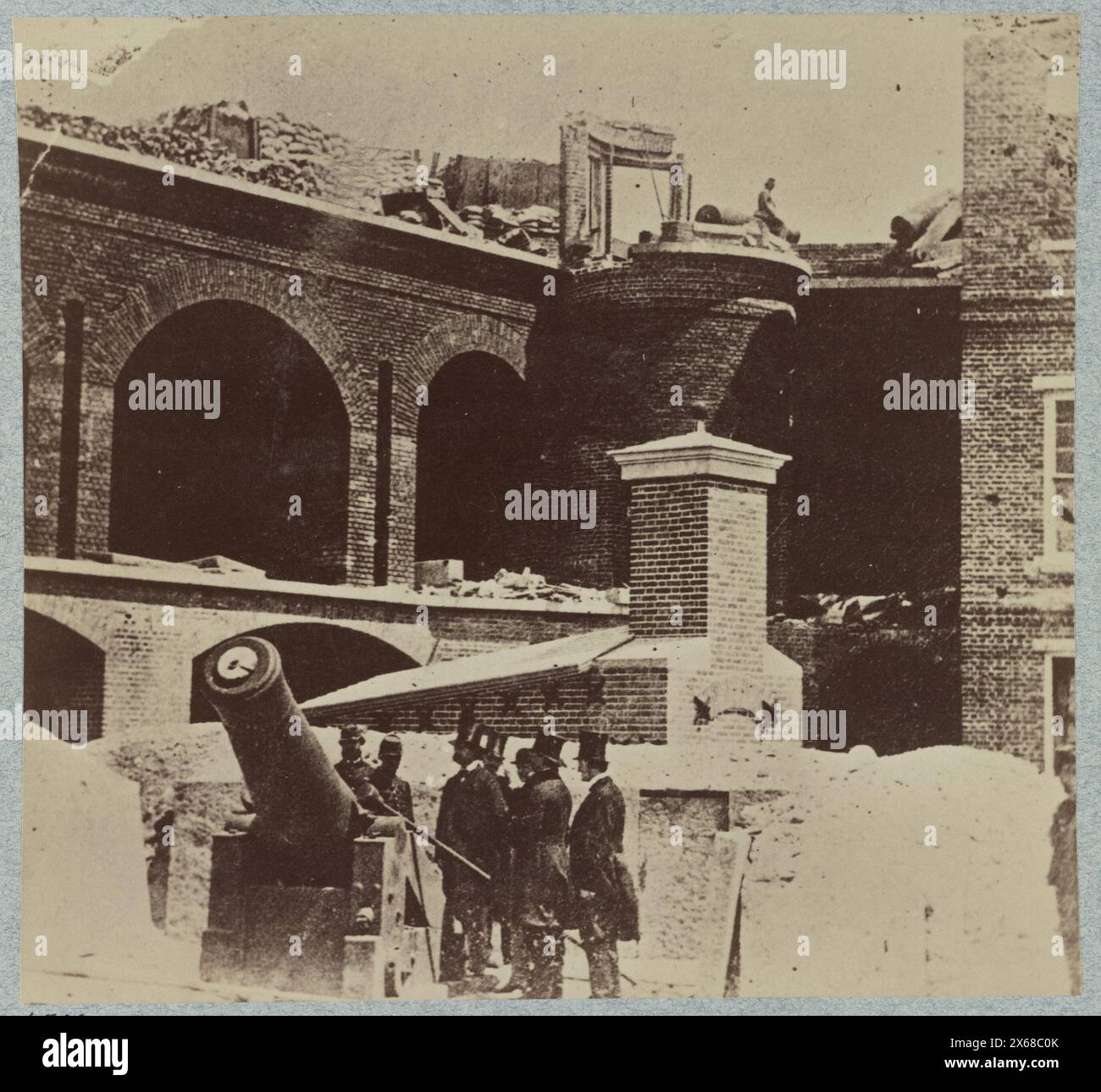 Interior of Fort Sumter in April 1861 after its surrender by U.S ...