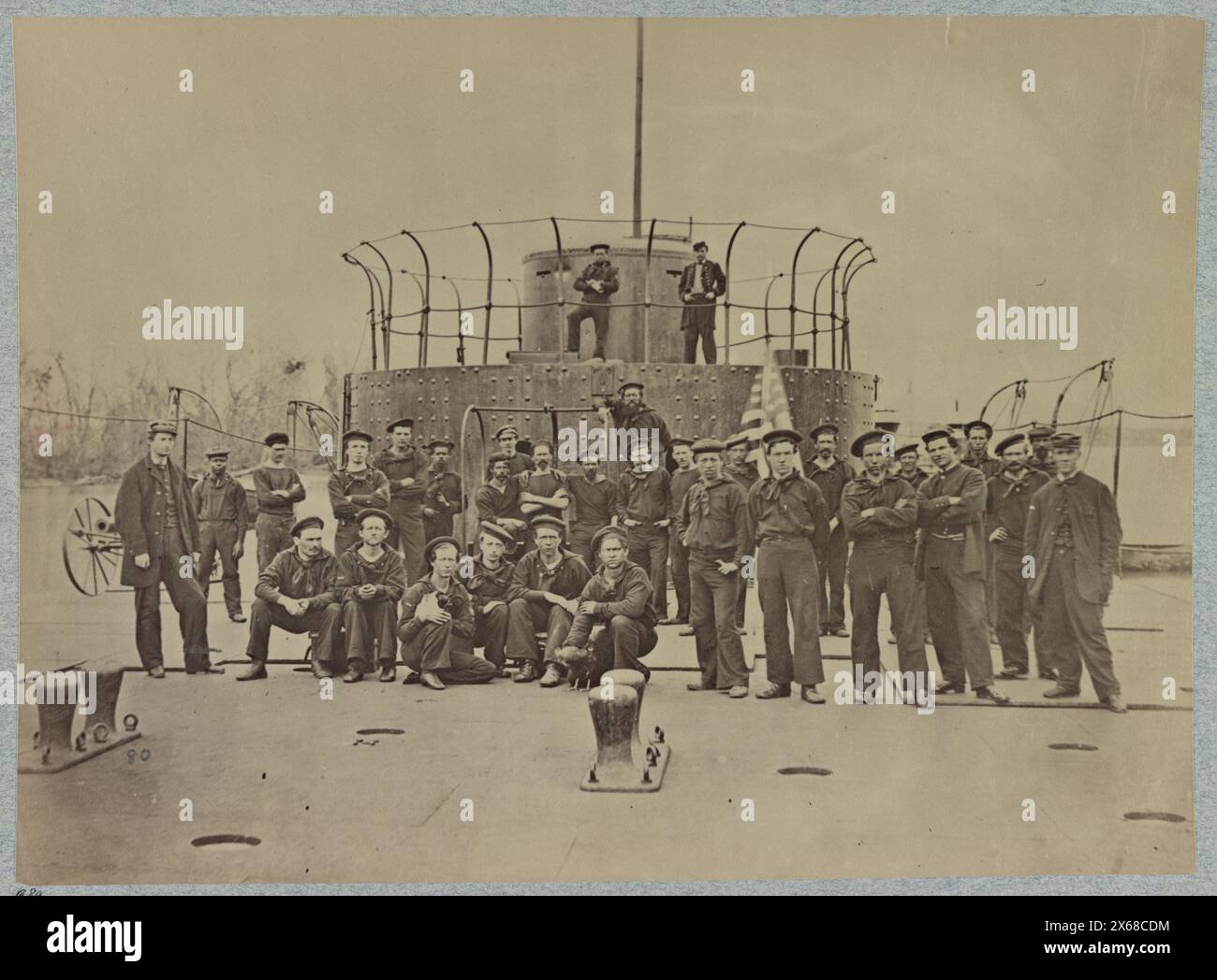 Crew on deck of monitor Lehigh, James River, Va., Civil War Photographs ...