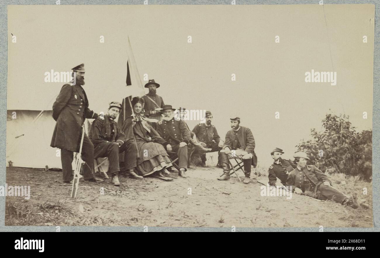 Kate Chase Sprague with Gen. J. J. Abercrombie and staff, Civil War ...