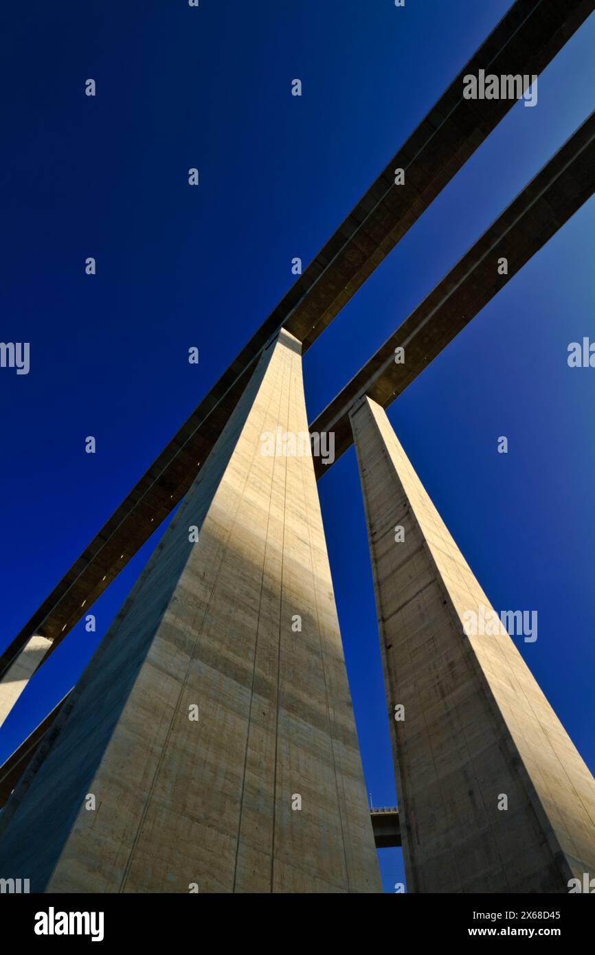 Italy, Sicily, Messina province, highway flyover concrete pillars Stock ...