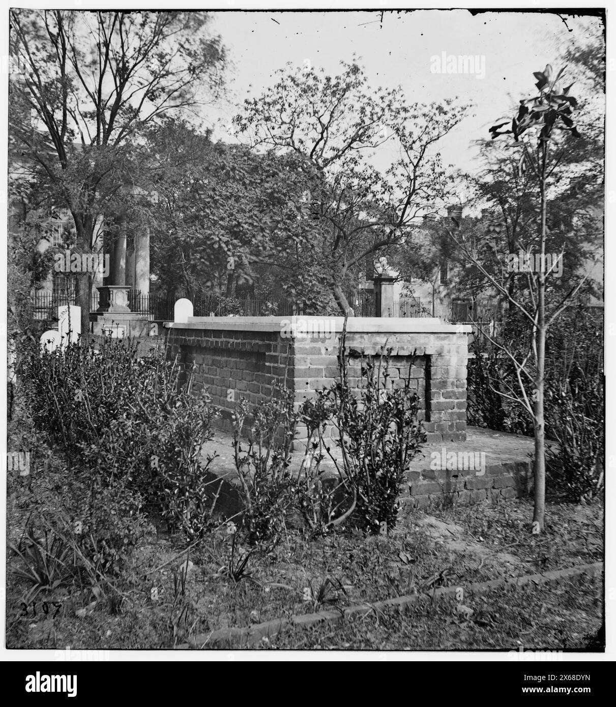 Charleston, South Carolina. Grave of John C. Calhoun in front of St. Philip's Church, Civil War ...