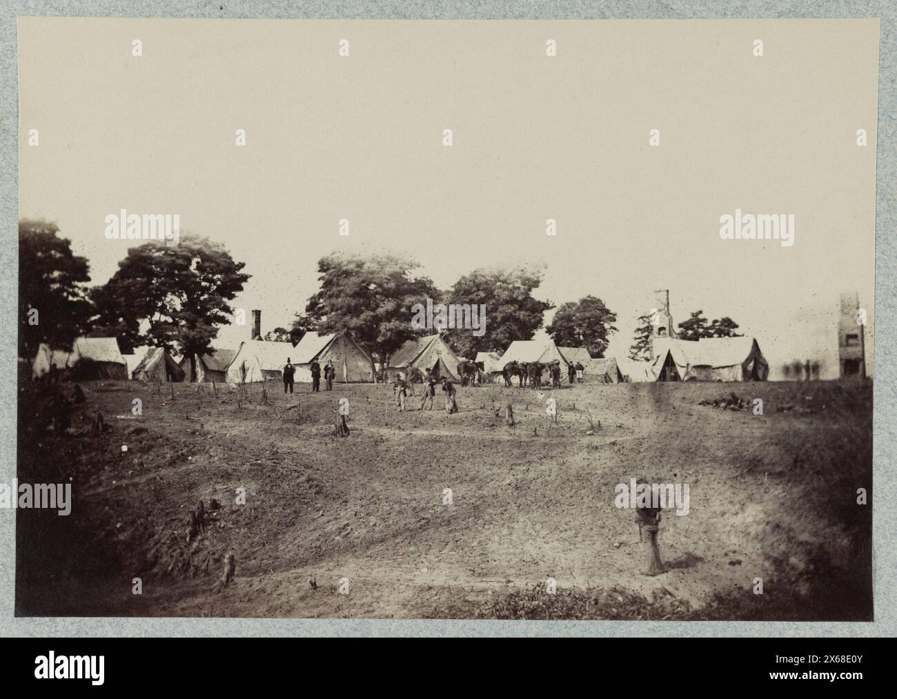 Union soldiers stand in front of their camp, Civil War Photographs 1861 ...