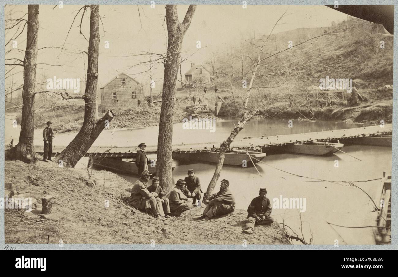 Pontoon bridge across Hazel River, Va., March, 1864, Civil War ...
