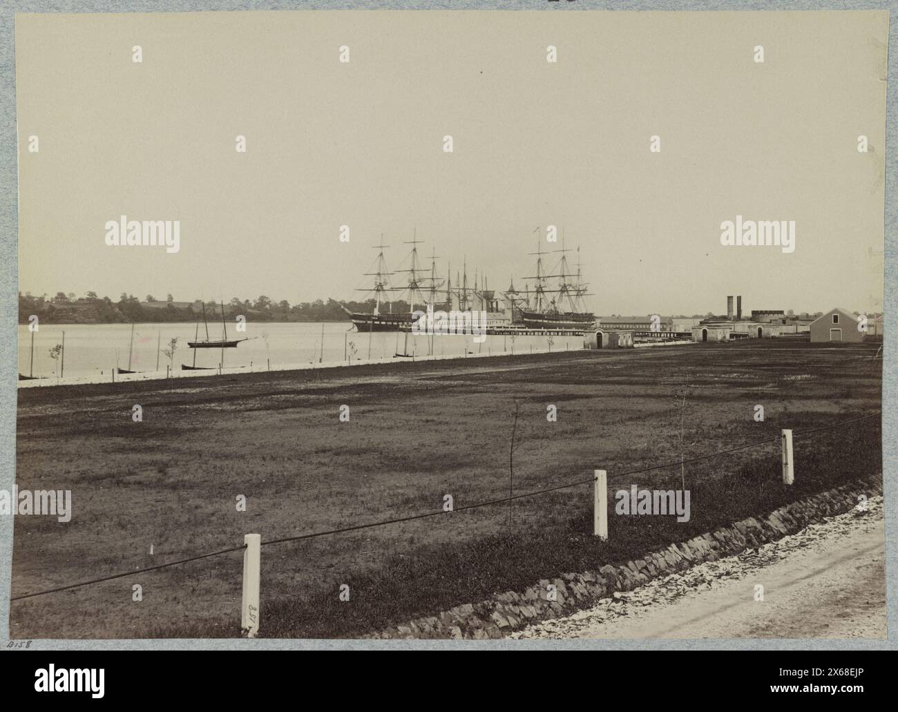 U.S. frigates Constitution and Santee at Naval Academy, Annapolis ...