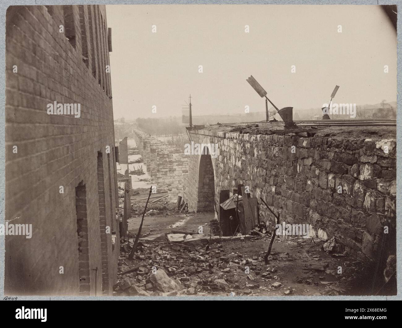 Ruins of Richmond and Petersburg Railroad Bridge, Richmond, Va., April ...