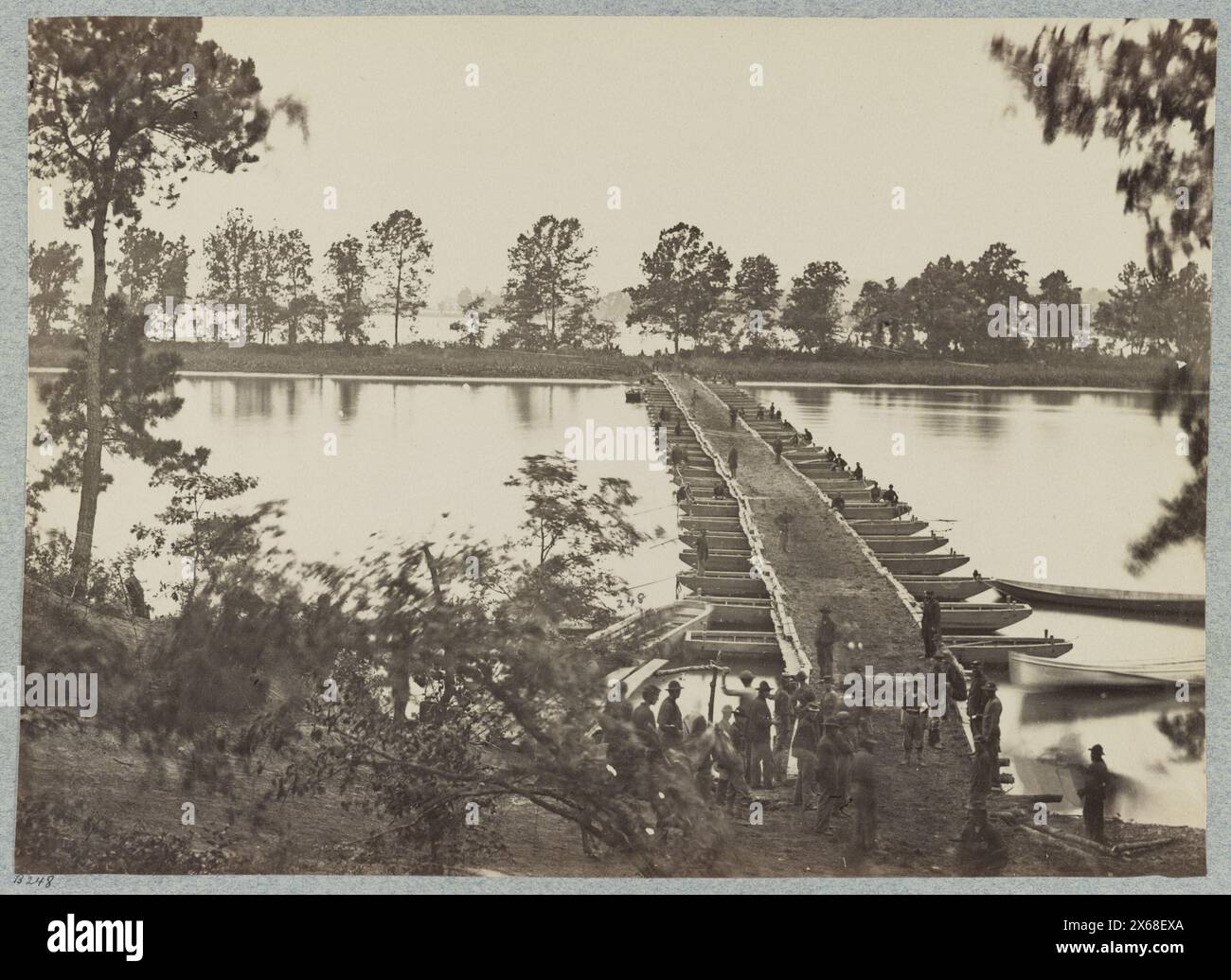 Pontoon bridge at Deep Bottom, James River, Va., Civil War Photographs ...
