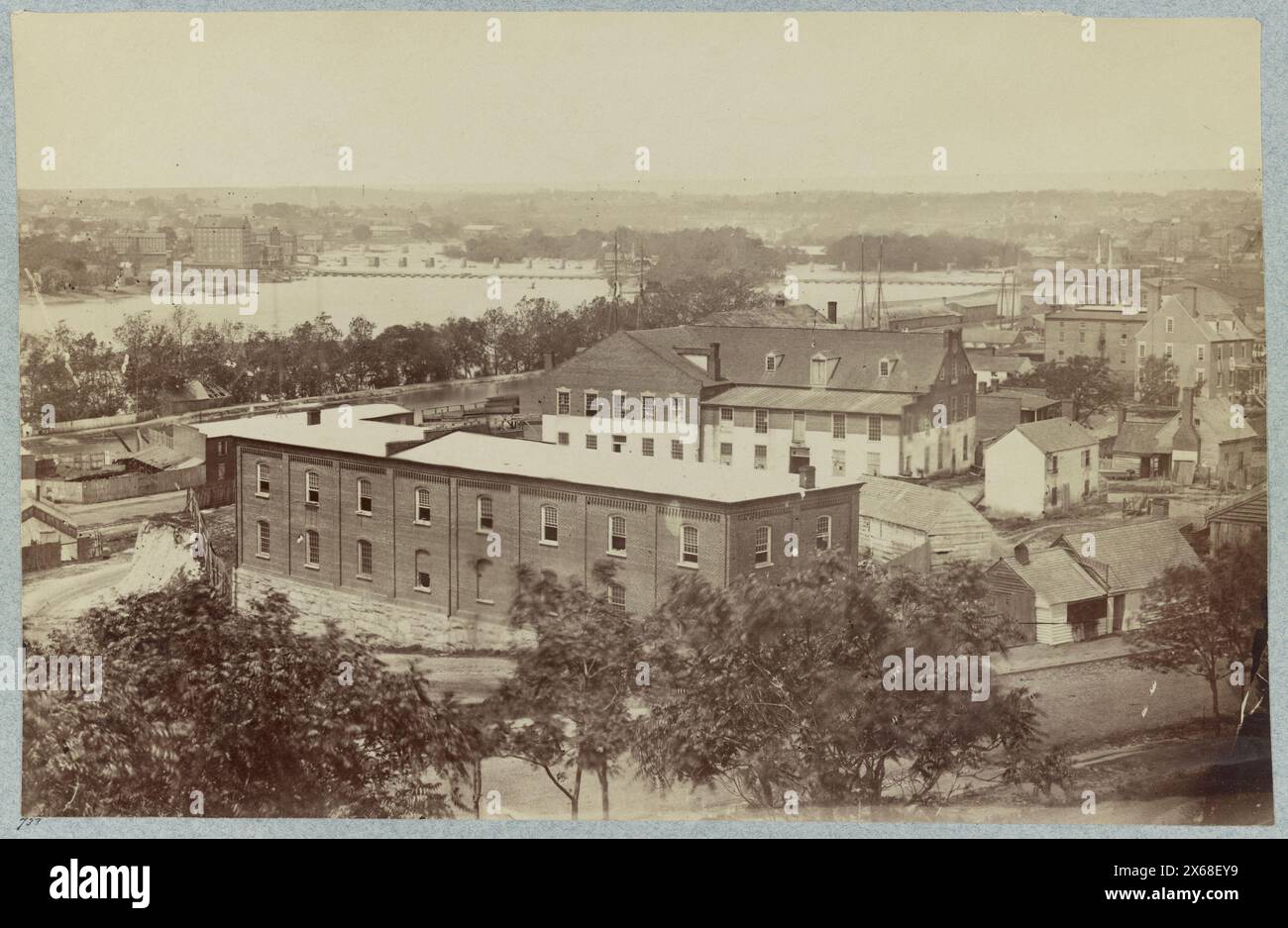 View from Libby Hill, Richmond, Virginia looking westward up James ...