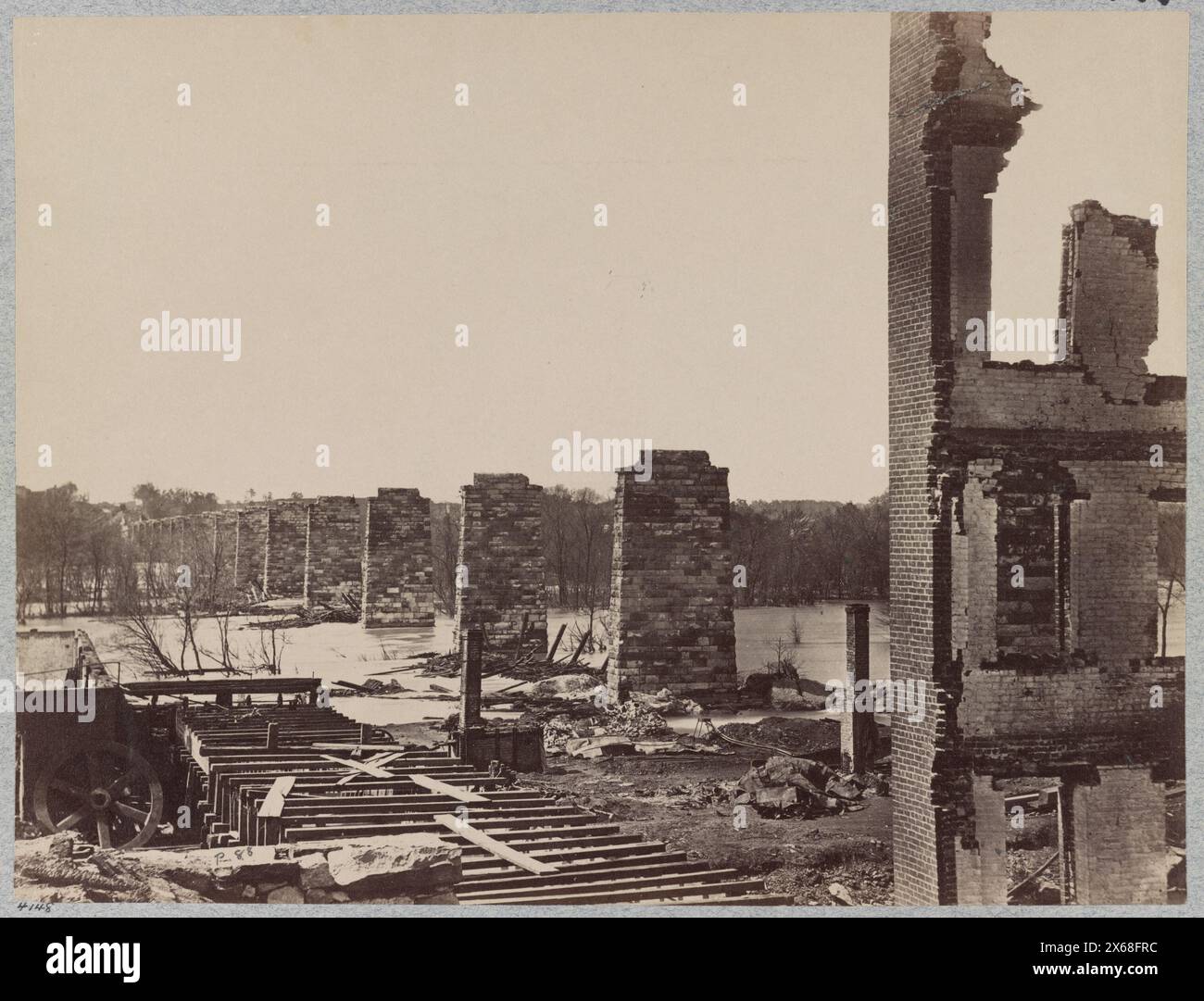 Ruins of Richmond and Petersburg Railroad Bridge, Richmond, Va., April ...