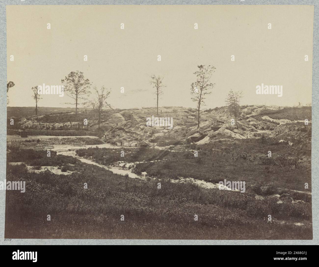 Confederate fortifications at Gracie's Salient in front of Petersburg ...