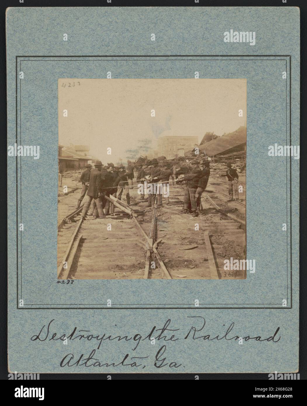 Atlanta, Georgia. Sherman's men tearing up railroad track, Civil War ...