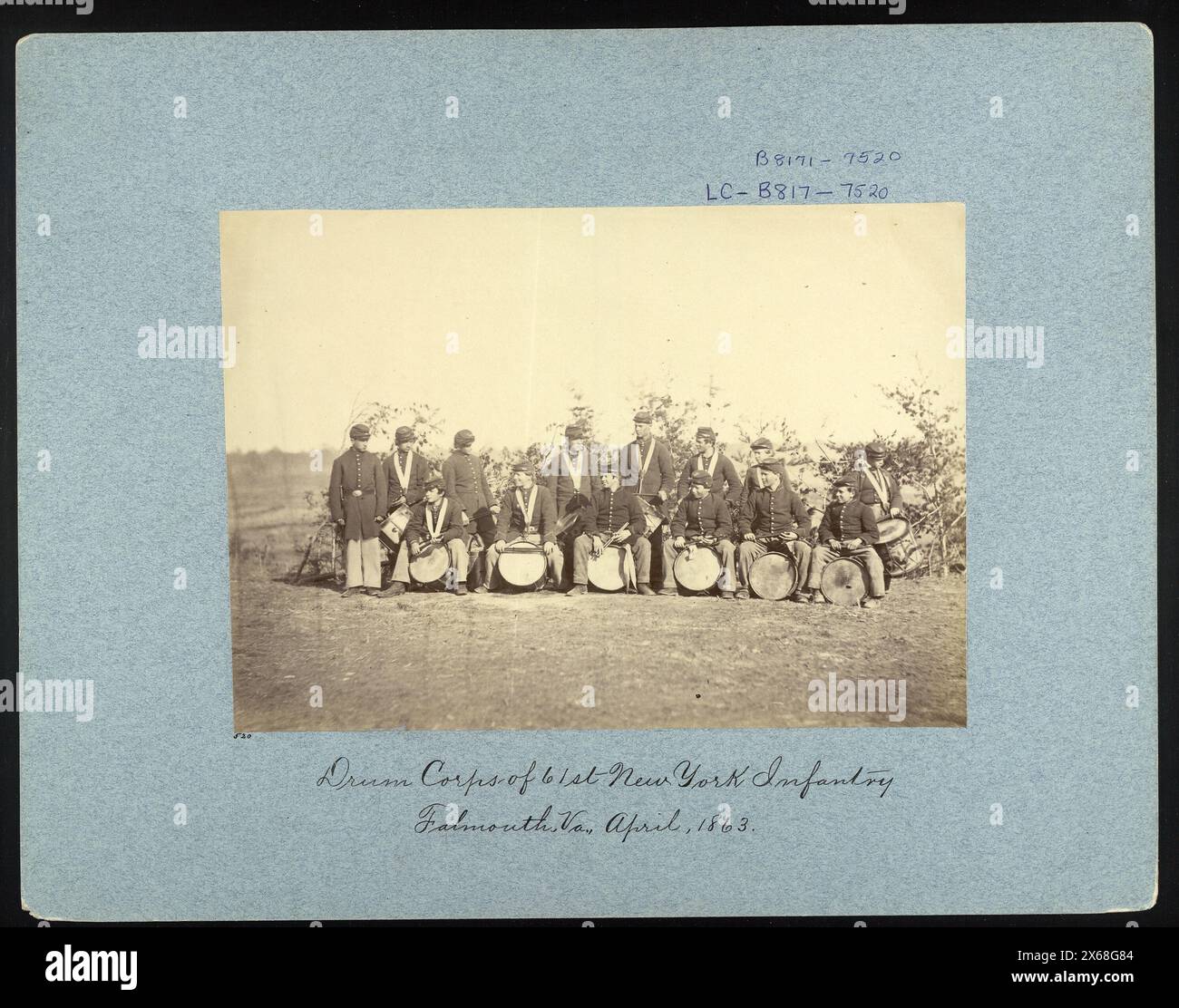 Drum Corps of 61st New York Infantry, Falmouth, Va., March, 1863, Civil ...