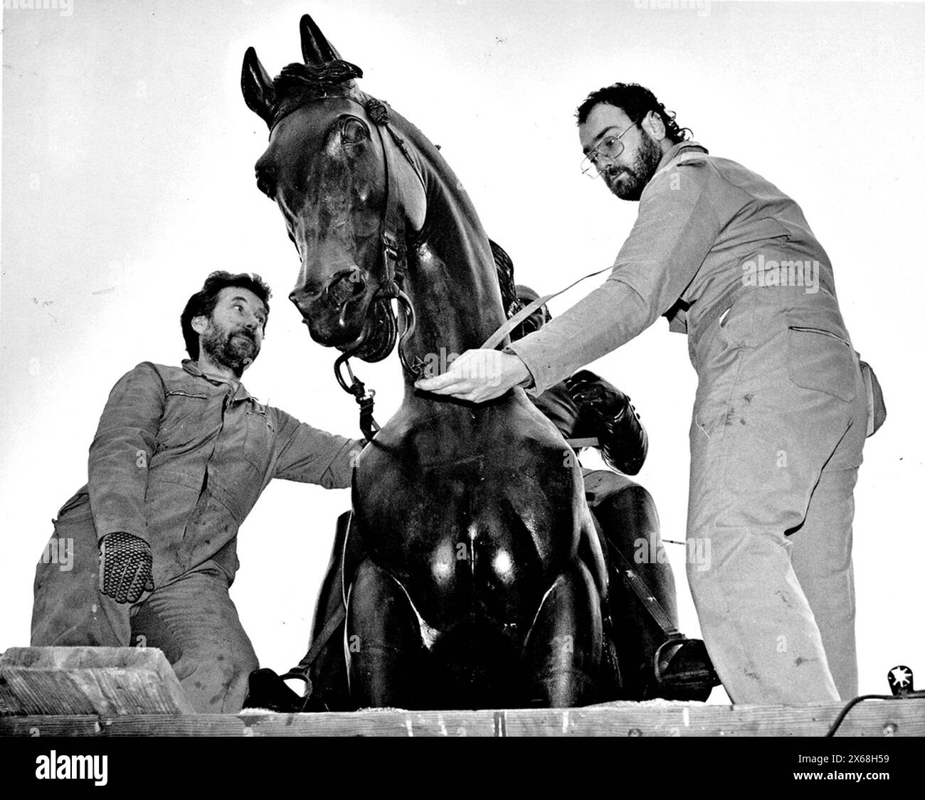 Conservationists Nick Morris and Russell Turner restoring the reins of ...