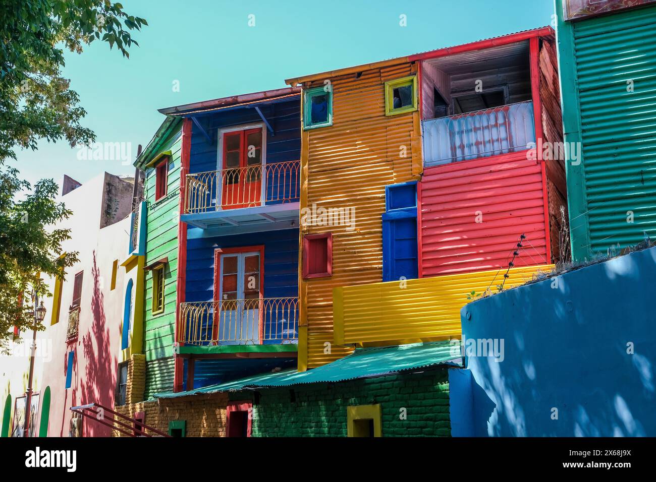 La Boca, Buenos Aires, Argentina, colorfully painted houses in the ...