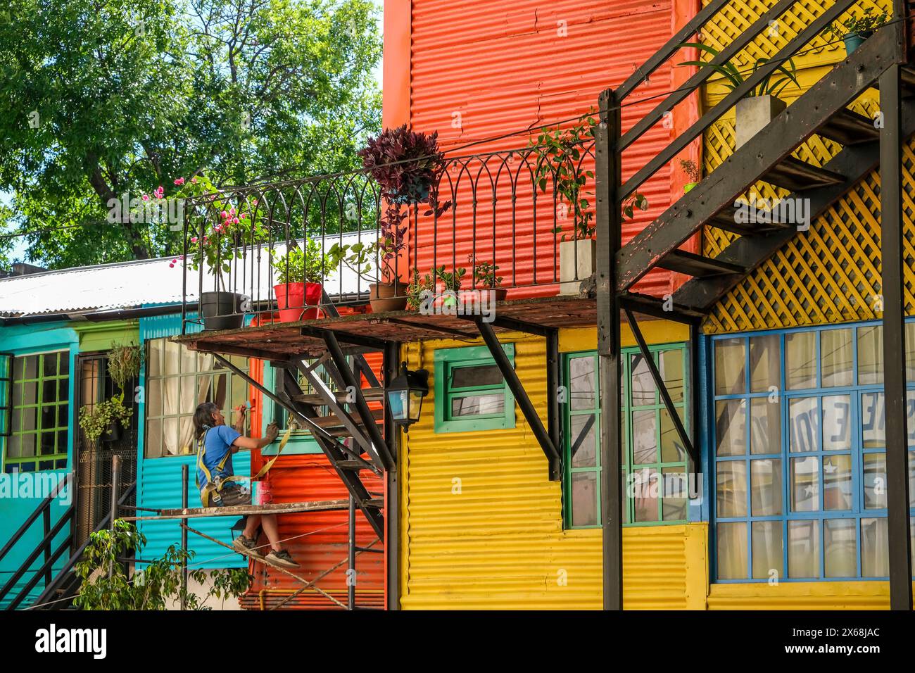 La Boca, Buenos Aires, Argentina, colorfully painted houses in the ...