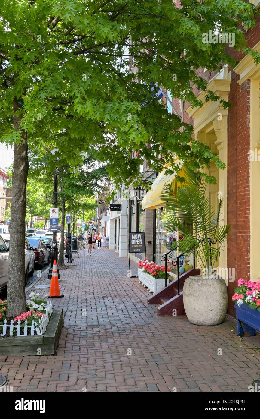 Alexandria, Virginia, USA - 1 May 2024: Shops in King Street, which is ...