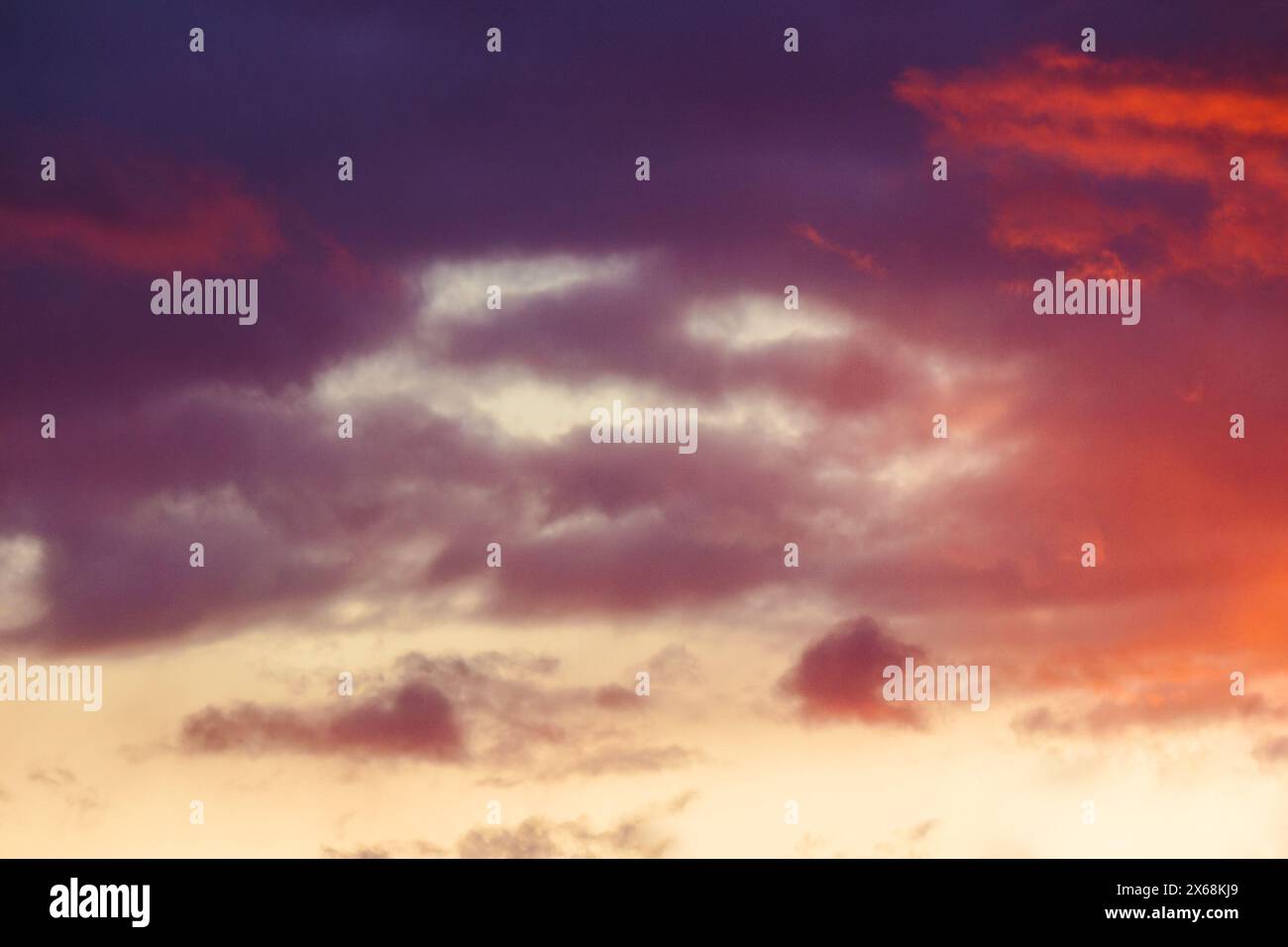 red clouds on the sky at dusk. dramatic nature background. weather ...