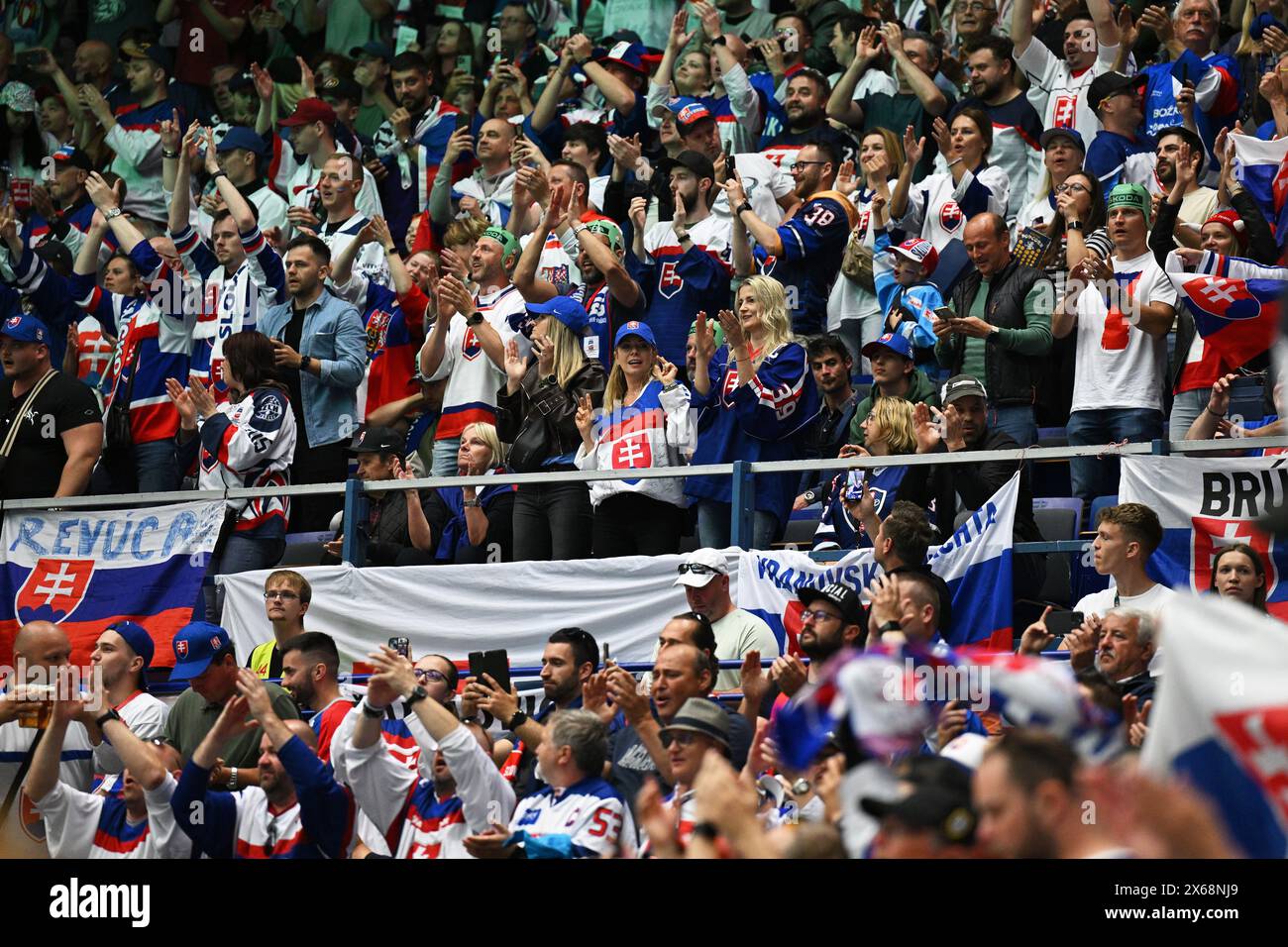 Ostrava, Czech Republic. 13th May, 2024. Slovak fans during the group B ...
