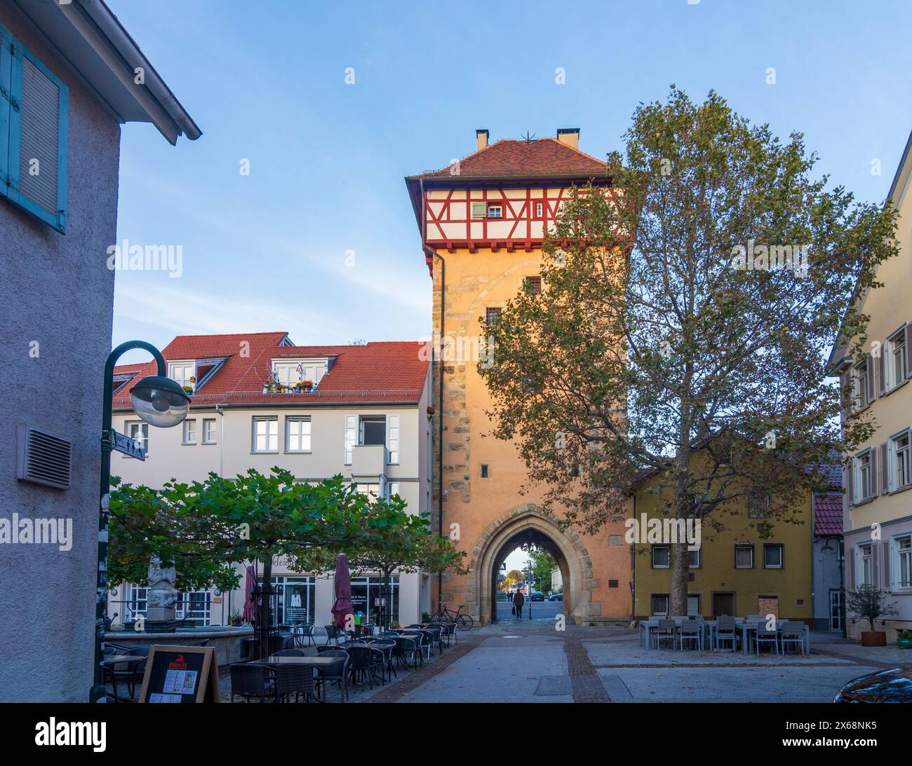 Reutlingen, city gate Gartentor at Swabian Alb, Baden-Württemberg ...
