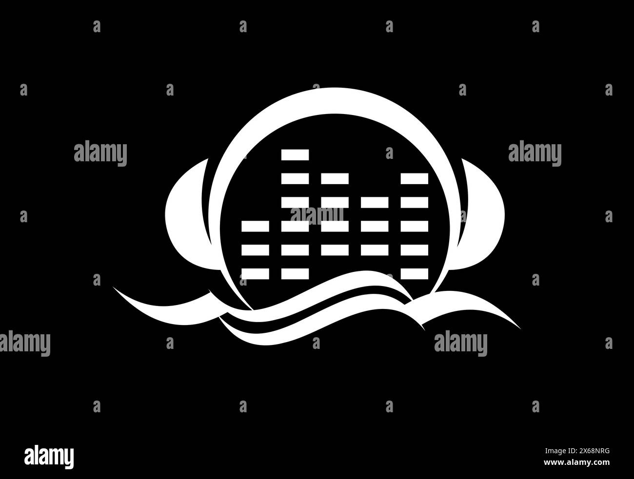 Sea music wave logo design template. Beach party logo Stock Vector ...