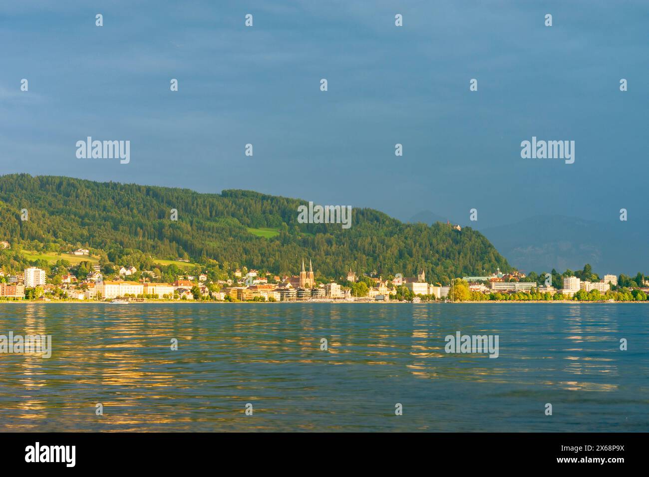 Bregenz, lake Bodensee (Lake Constance), town Bregenz, church Herz-Jesu ...