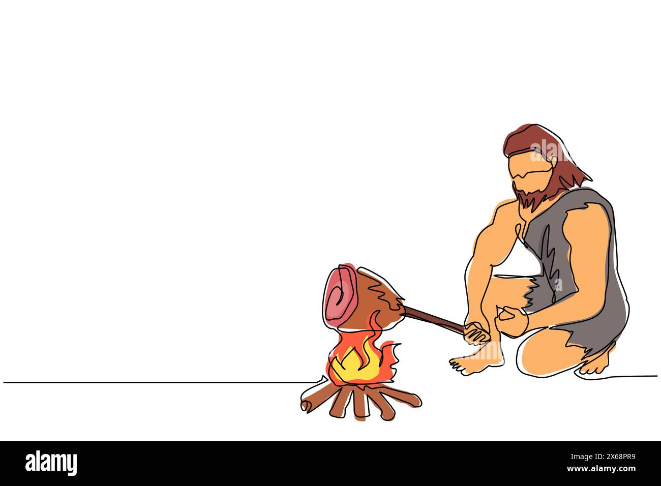 Ancient human cooking Stock Vector Images - Alamy