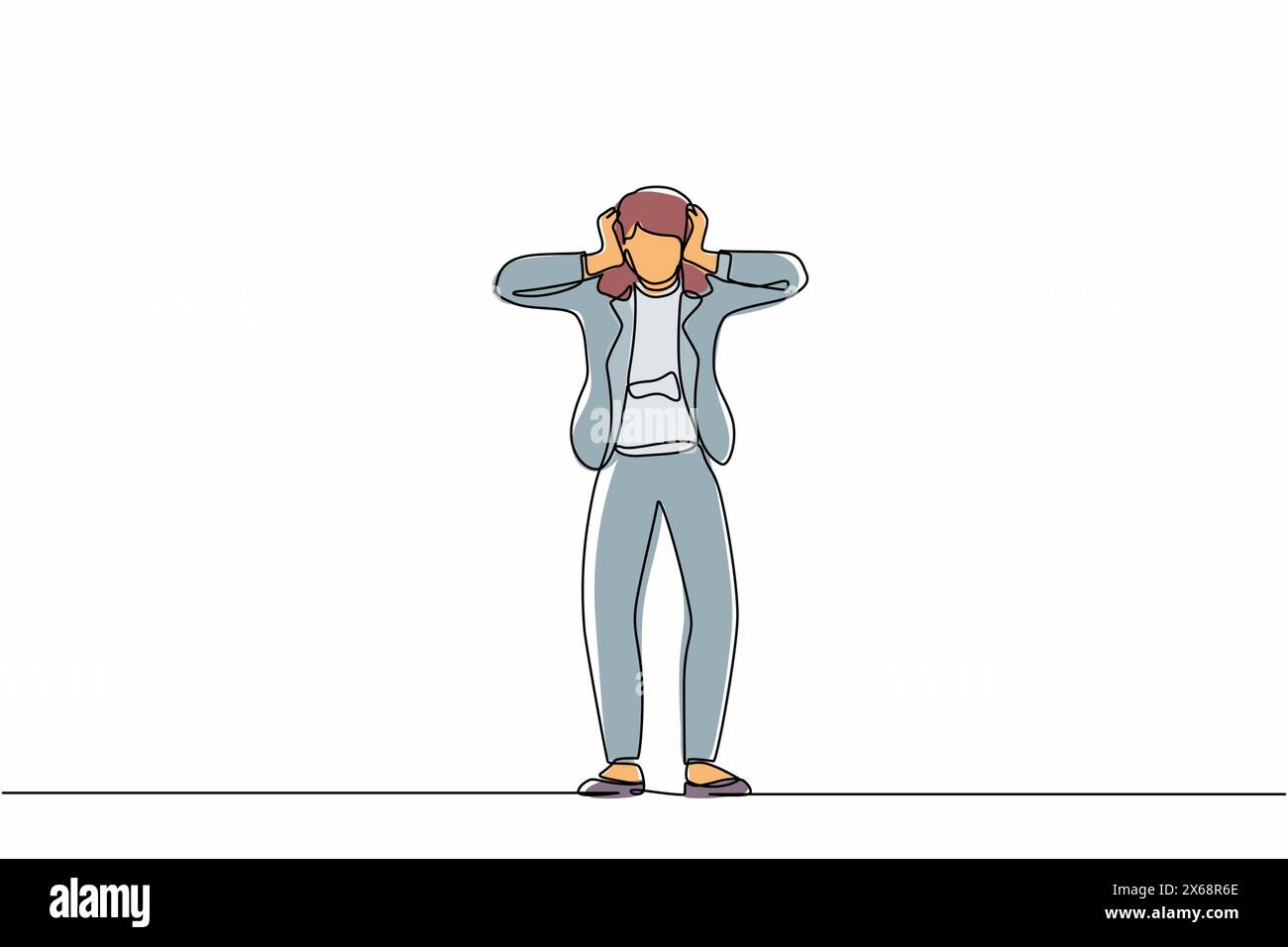 Headache drawing illustration female hi-res stock photography and ...