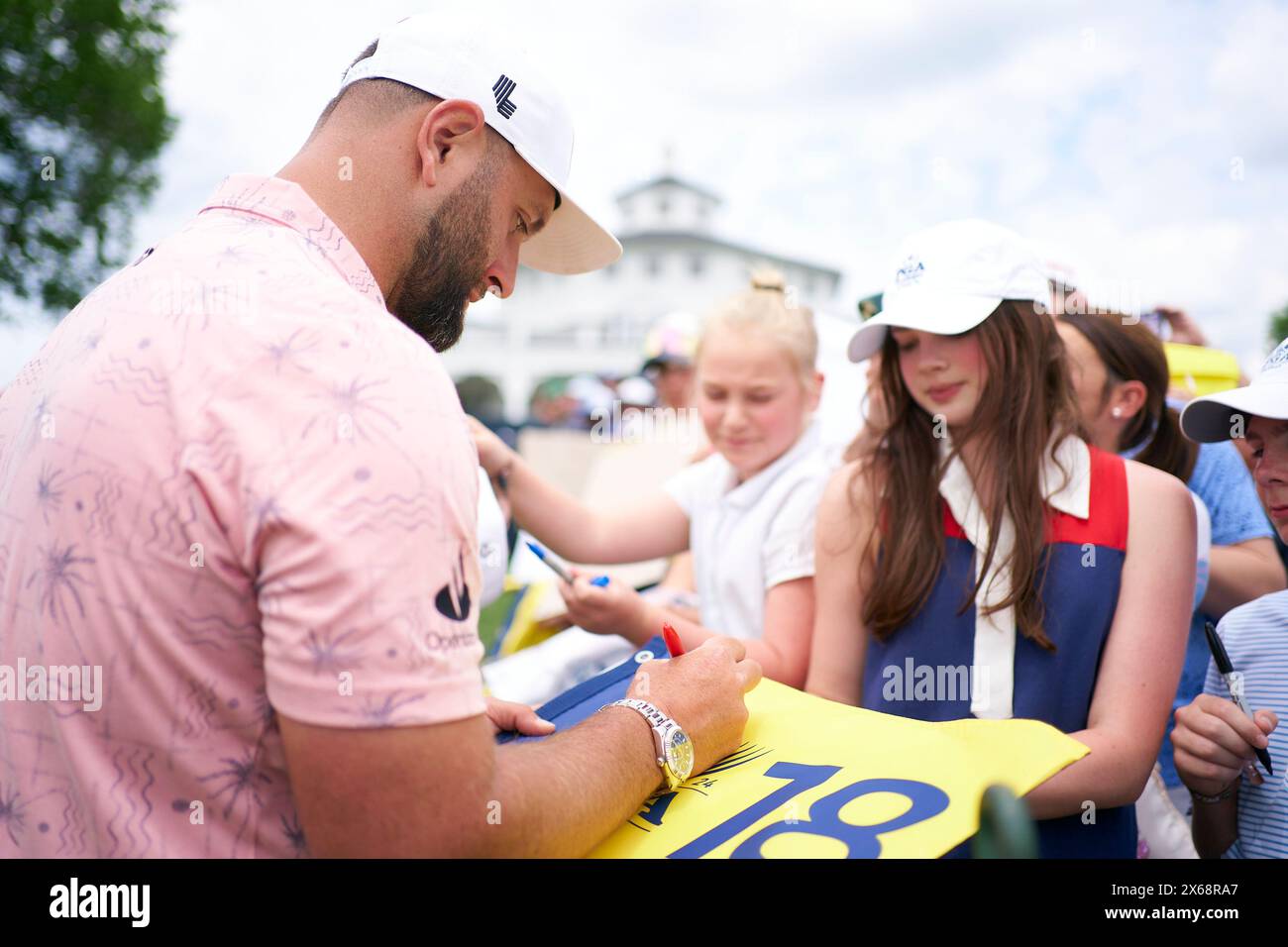 Jon Rahm of Spain signs autographs prior to the 2024 PGA Championship ...