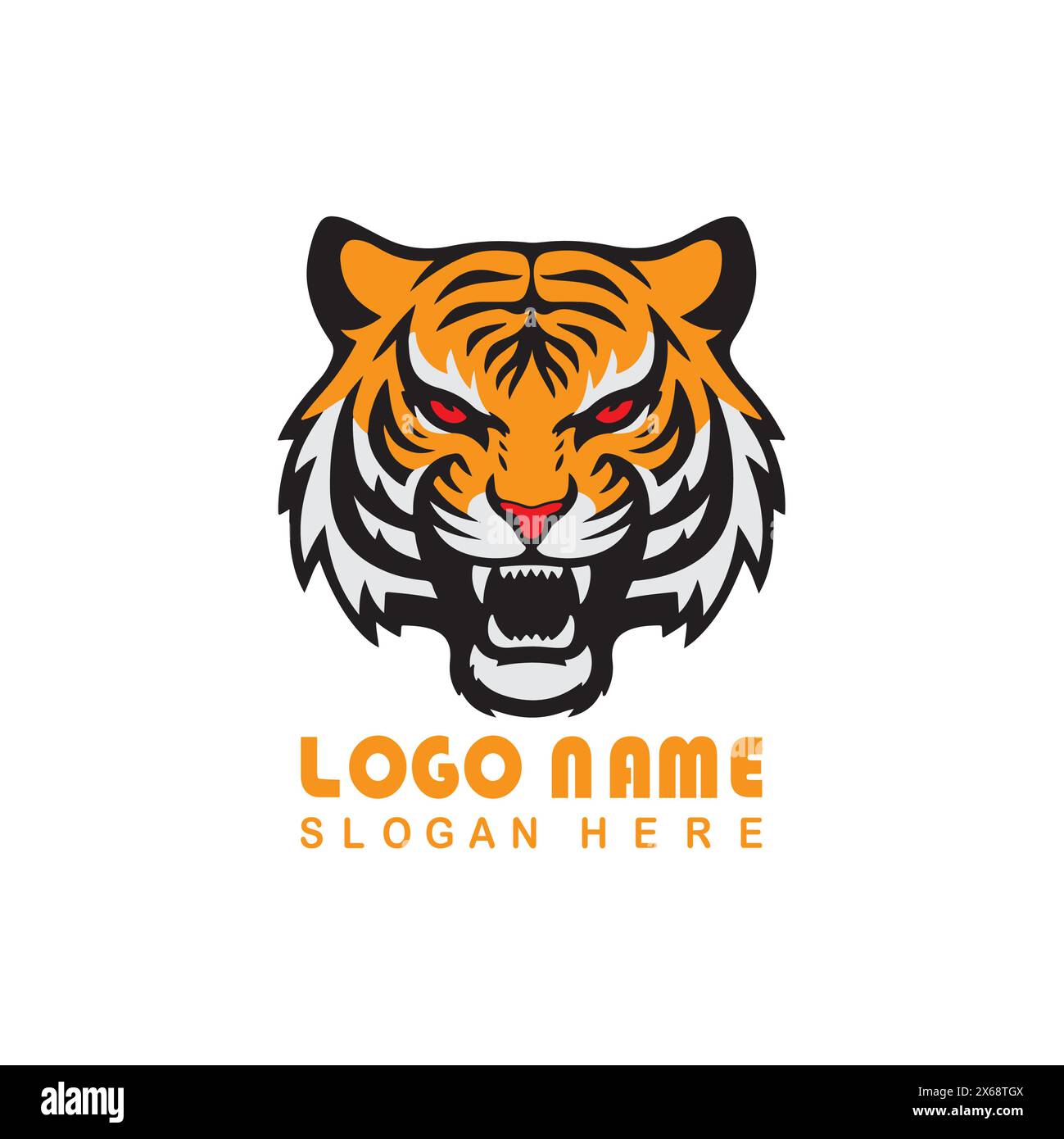 Angry Tiger Face Logo With Vector File Stock Vector Image & Art - Alamy