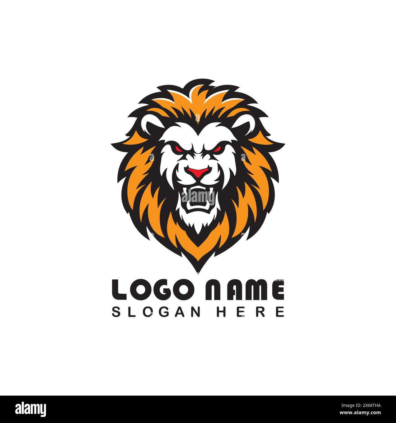 Angry Lion Face Logo With Vector File Stock Vector Image & Art - Alamy