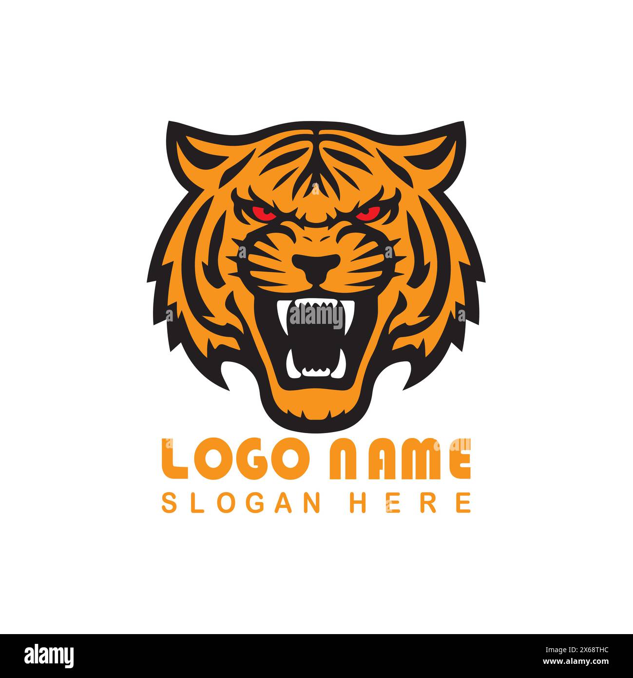 Angry Tiger Face Logo With Vector File Stock Vector Image & Art - Alamy