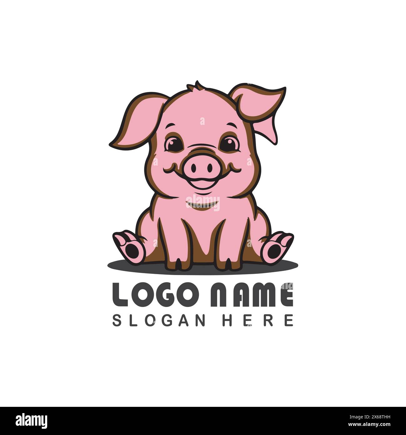 Cute Baby Pig Logo With Vector File Stock Vector Image & Art - Alamy