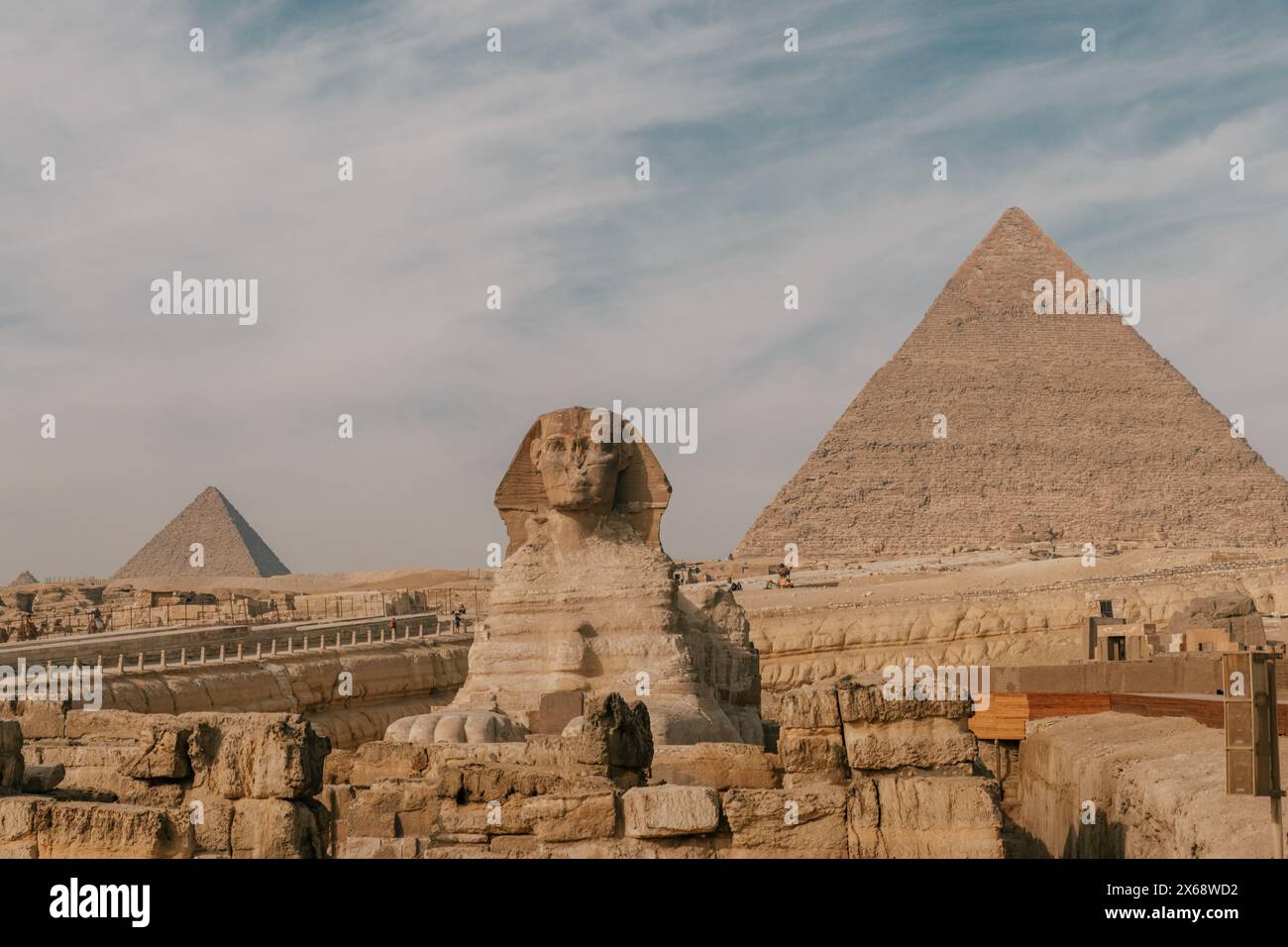 Great Sphinx and Pyramids in Giza, Egypt Stock Photo - Alamy