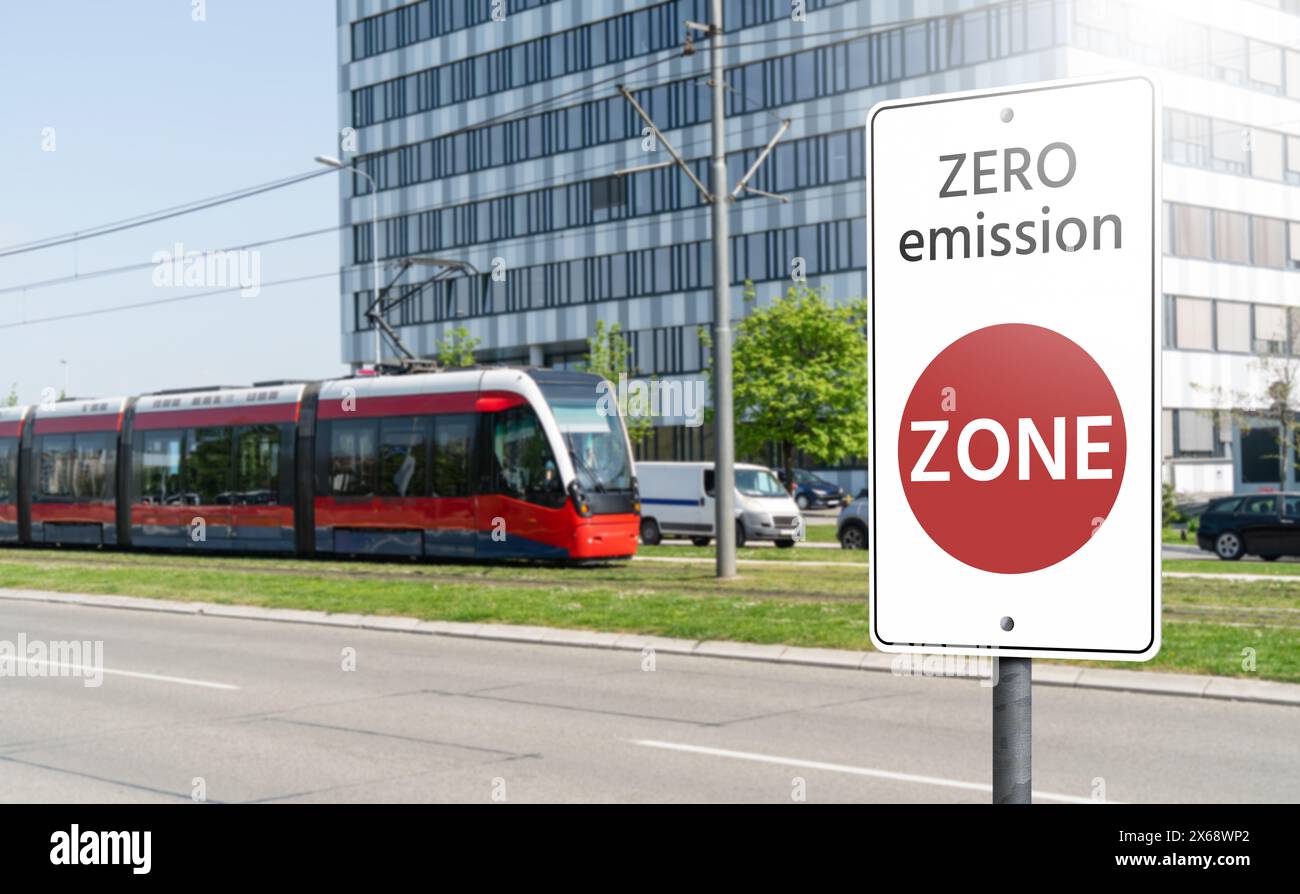 Zero emission zone sign hi-res stock photography and images - Alamy