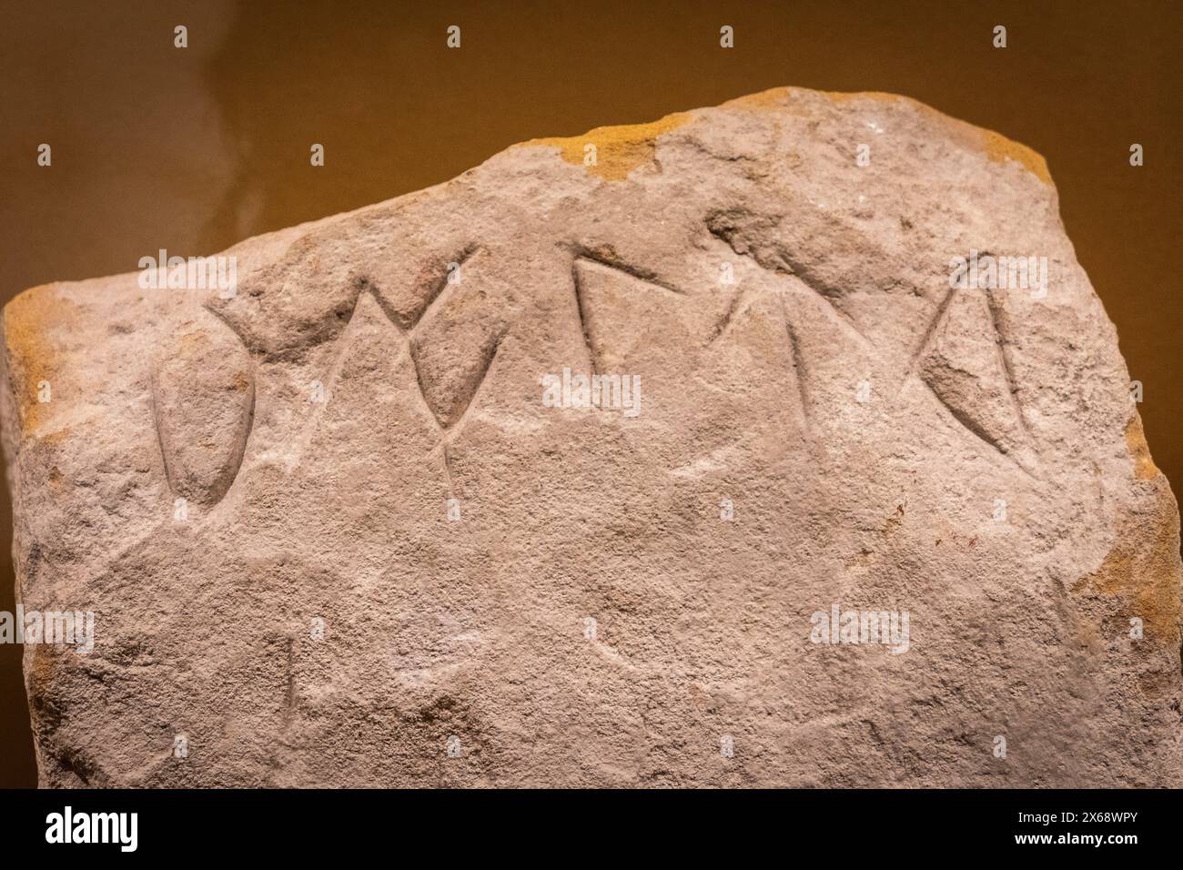 sandstone stele with rest of writing in Iberian characters, IV to I BC ...