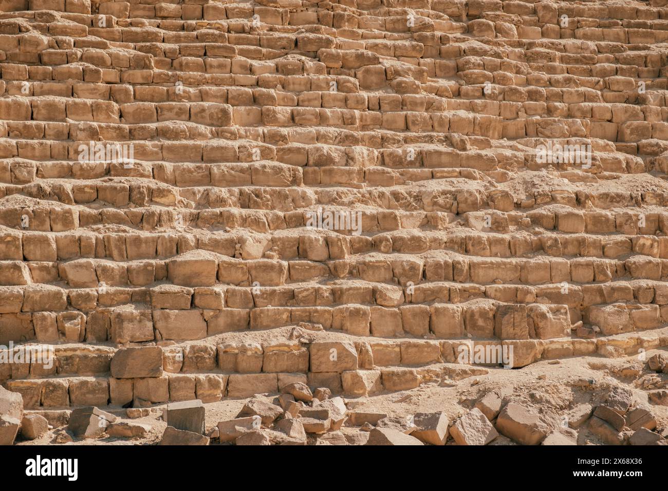 Close-up of the ancient limestone blocks of Giza Pyramid Stock Photo ...