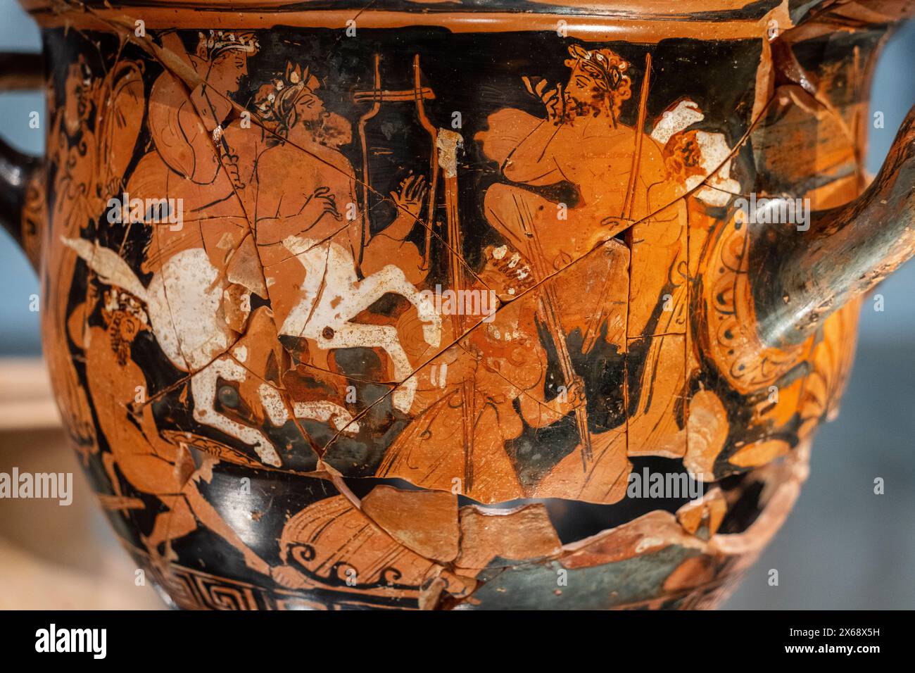 Herakles stag night party, bell crater from the funerary chamber of ...
