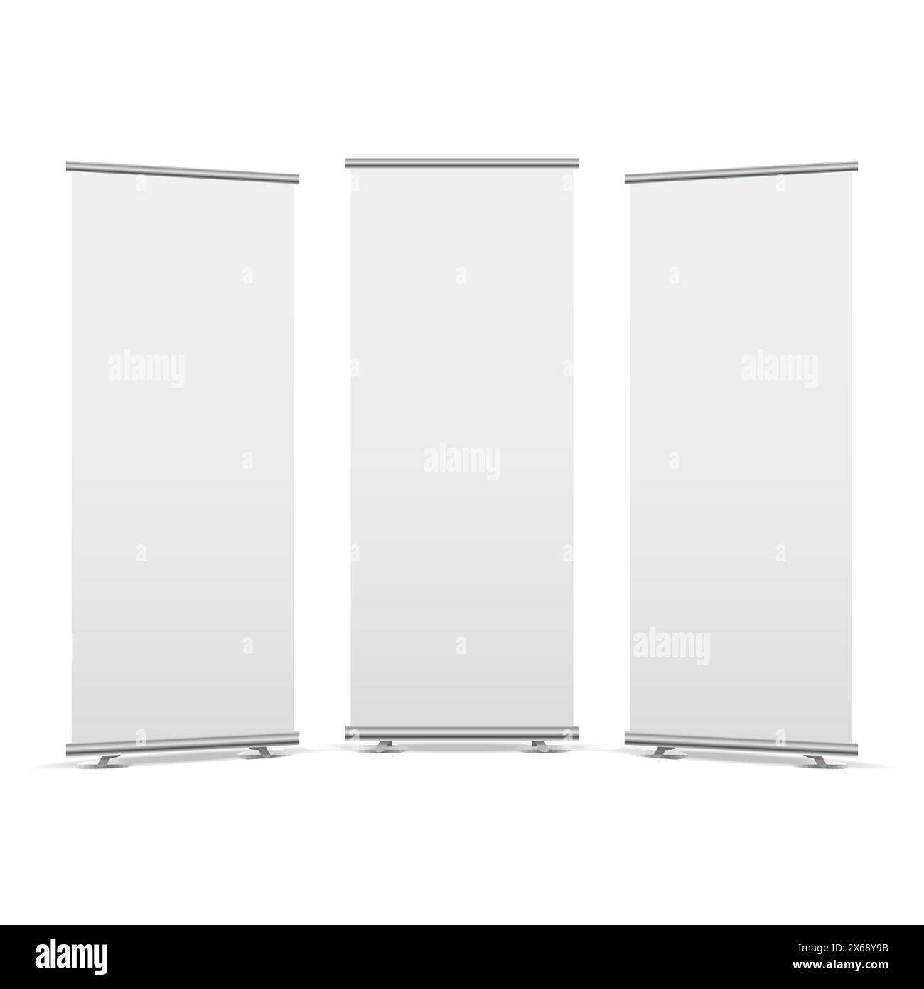Roll up display stand screen white poster template. Blank stand roll-up ...