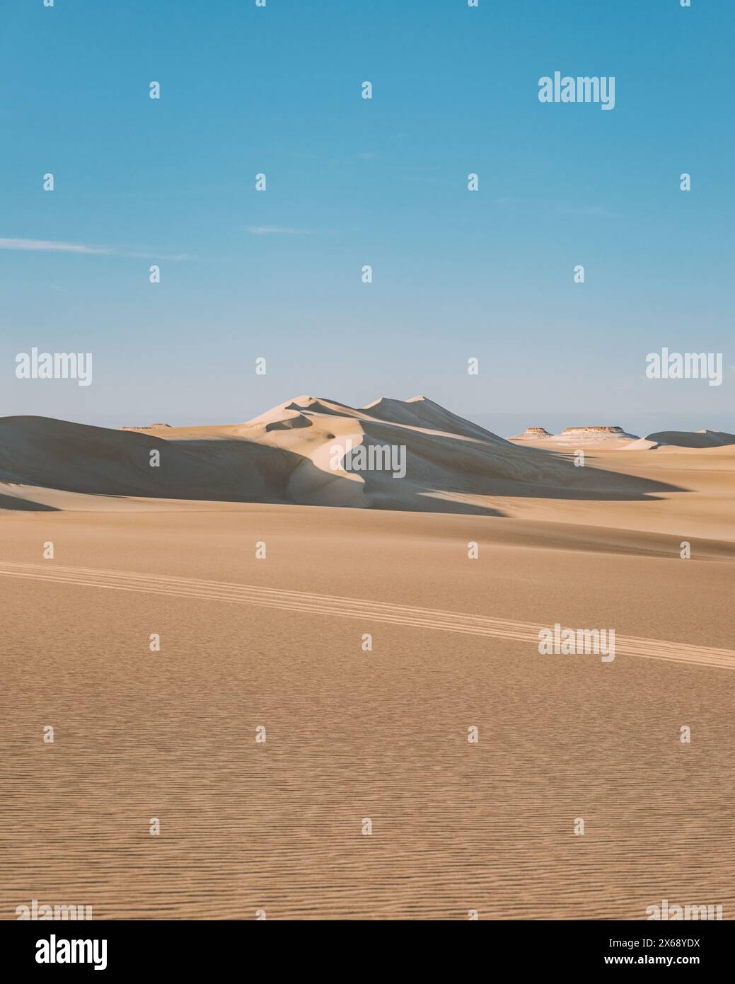 Expansive sandy dunes under a partially cloudy sky, Sahara near Siwa ...
